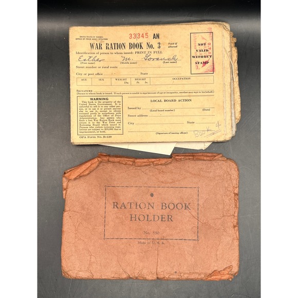 Design | Wwii War Ration Book Lot Of 6 W Holder Sugar Ration Card Wwii ...